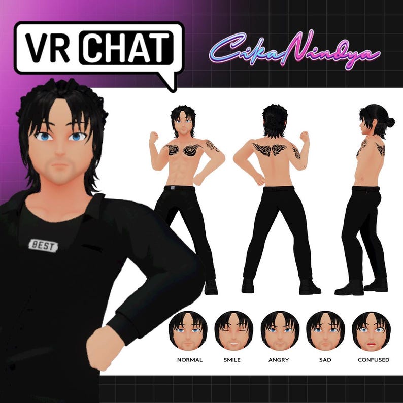 Ready-to-use Male Vrchat Avatar: James VR Model (.unitypackage) - Etsy