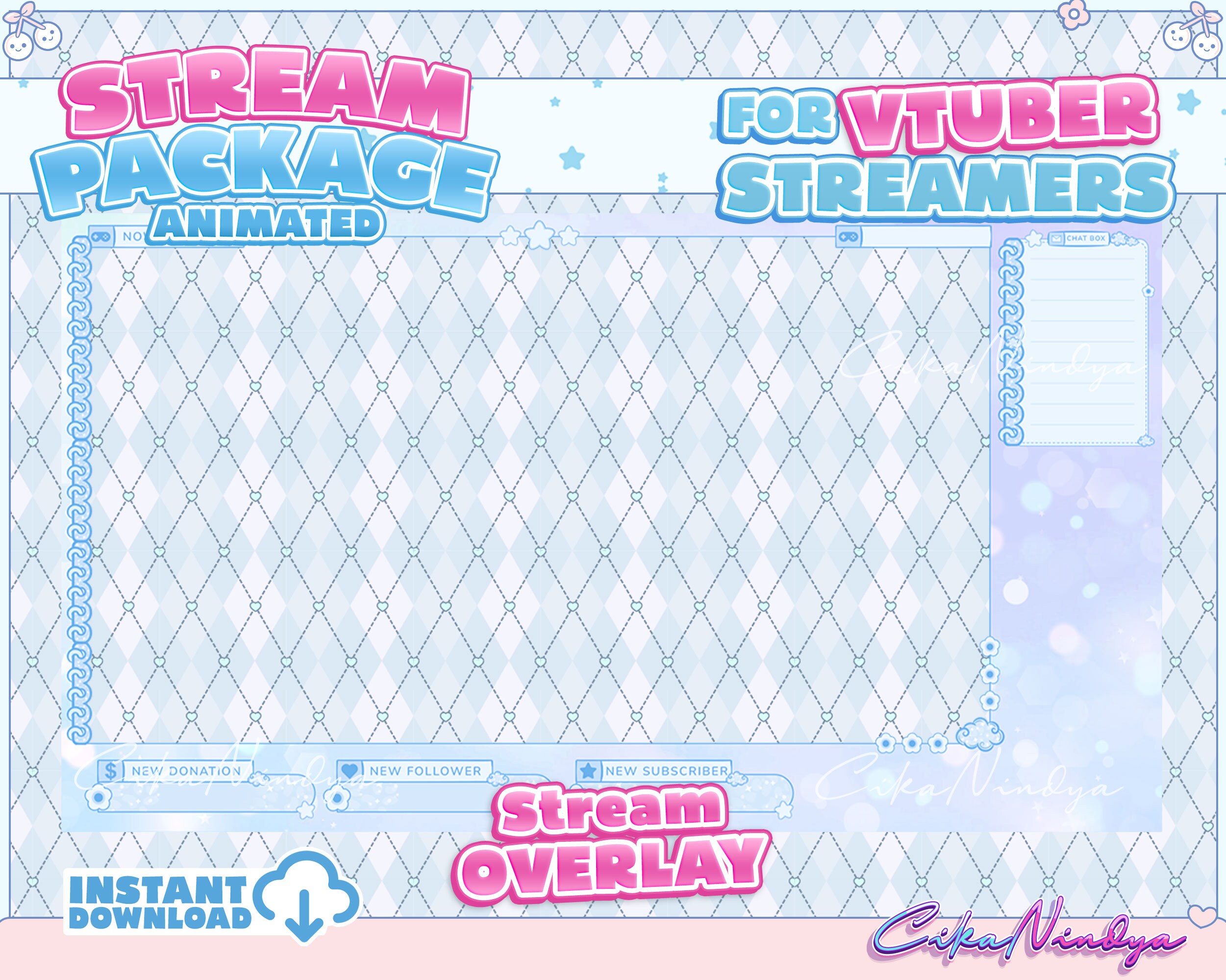 Vtuber Overlay Vtuber Twitch Overlays Stream Overlay - Etsy UK