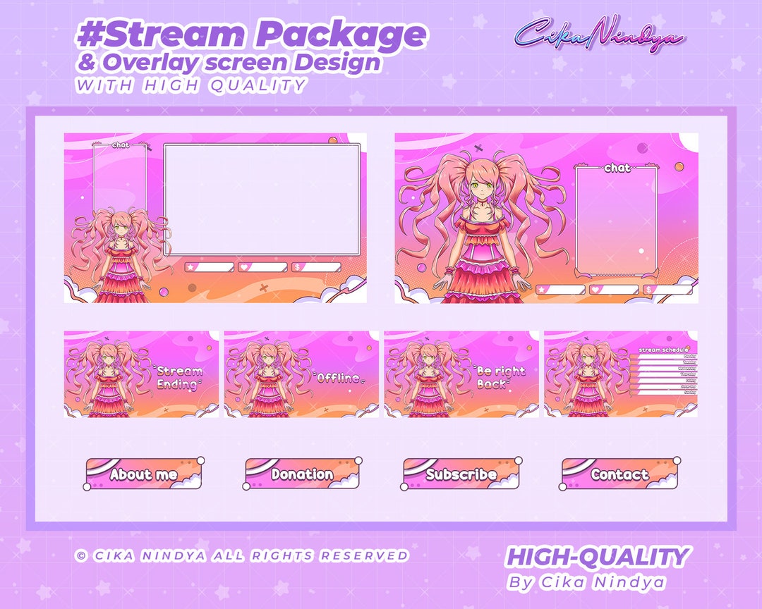Cybercast Creator's Kit Edgy Overlay Pink Pack for Tech-savvy Streamer ...