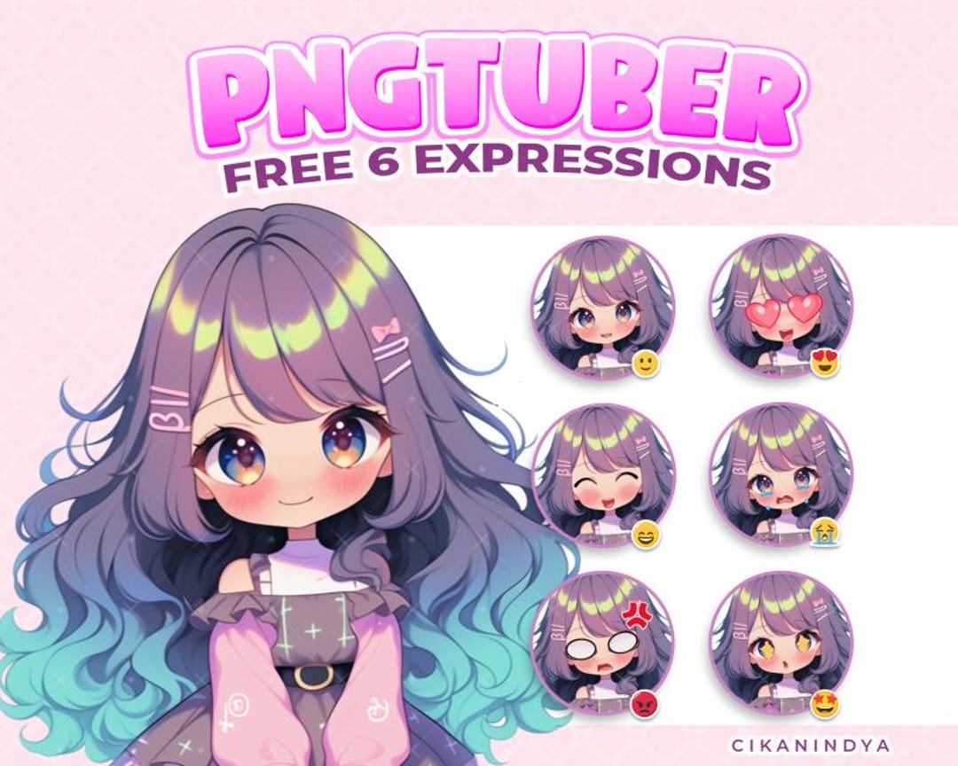 Chibi Pngtuber Model – Stylish Female Design for Streamers - Etsy