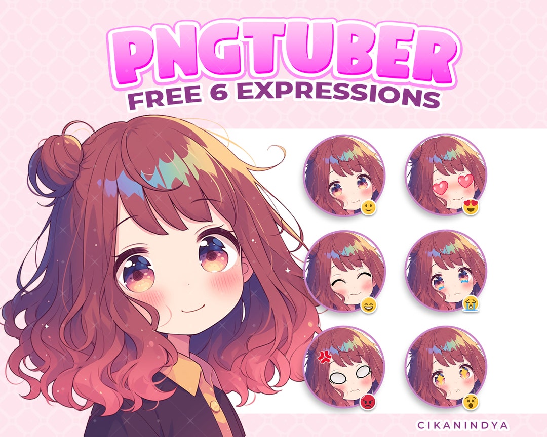 Red Haired Girl PNG Tuber Avatar: 6 Poses, .veadomini File - Etsy