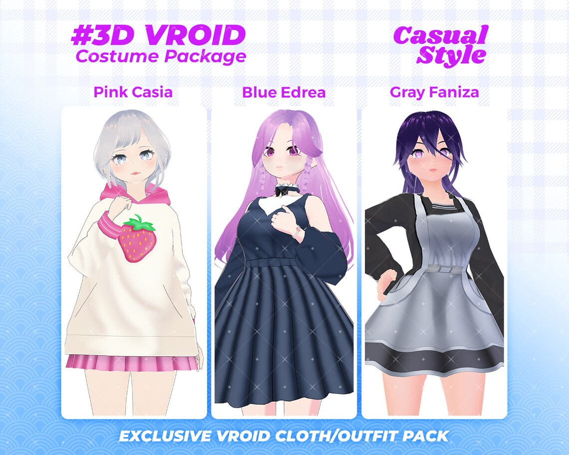 Vroid Clothing Pack, Stylish Vroid, Modern Style, Avatar Clothing ...