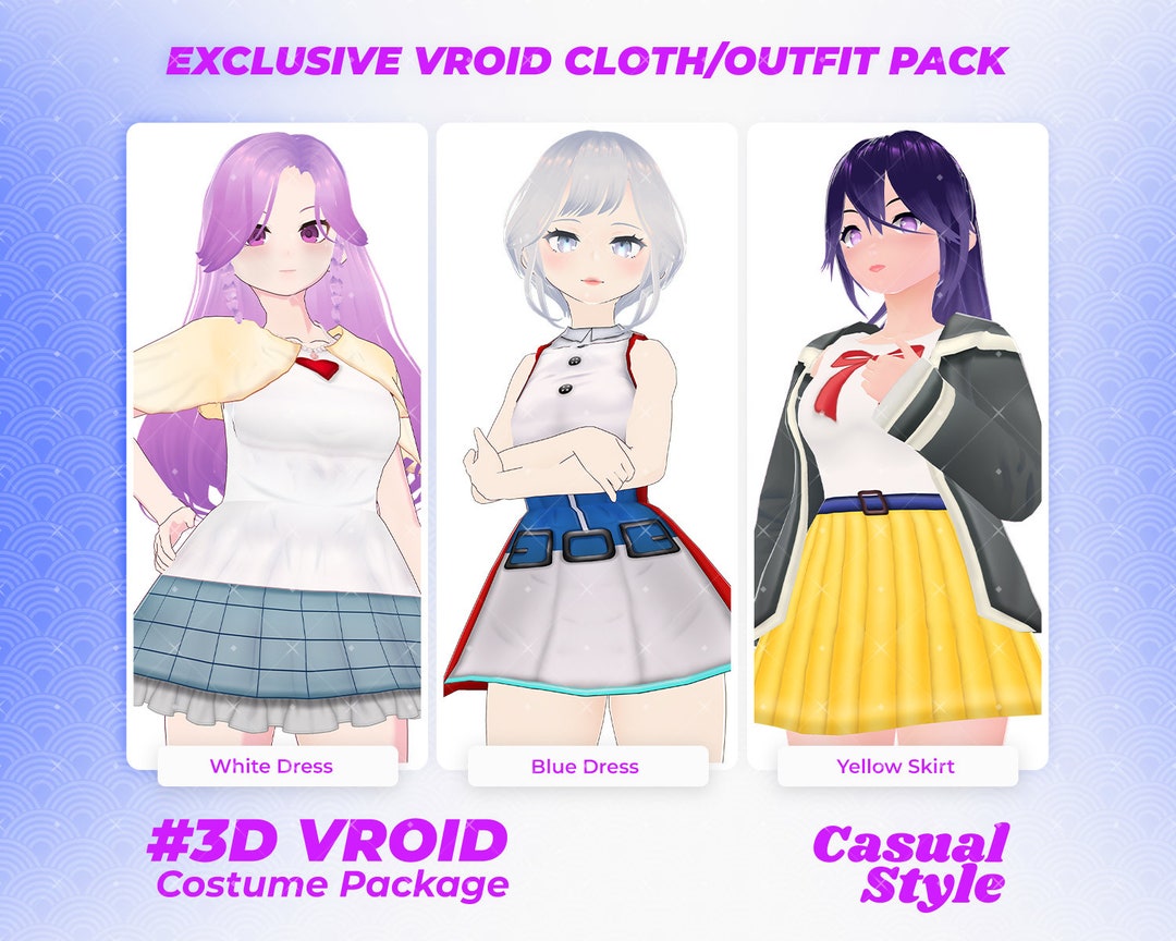Vroid Outfit Pack: 3-in-1 Casual Urban Chic Avatar Clothes - Etsy