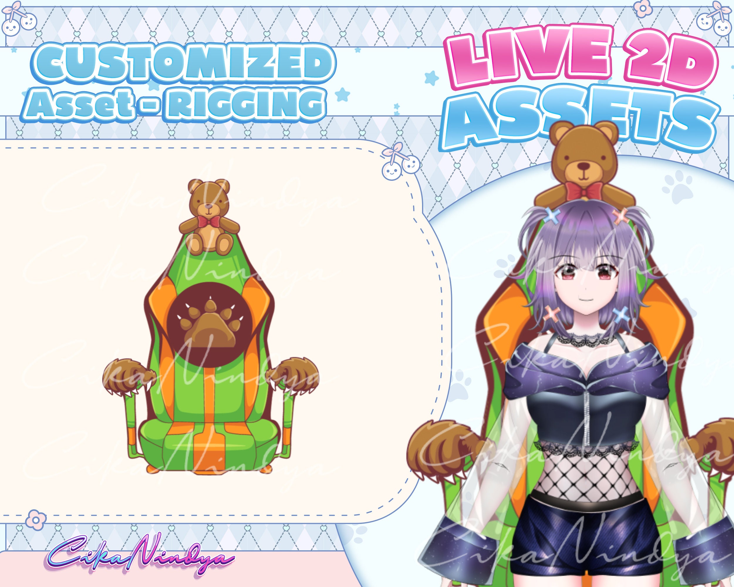 Enhance Your Setup With Vtuber Assets Chair Bear for Live2d - Etsy