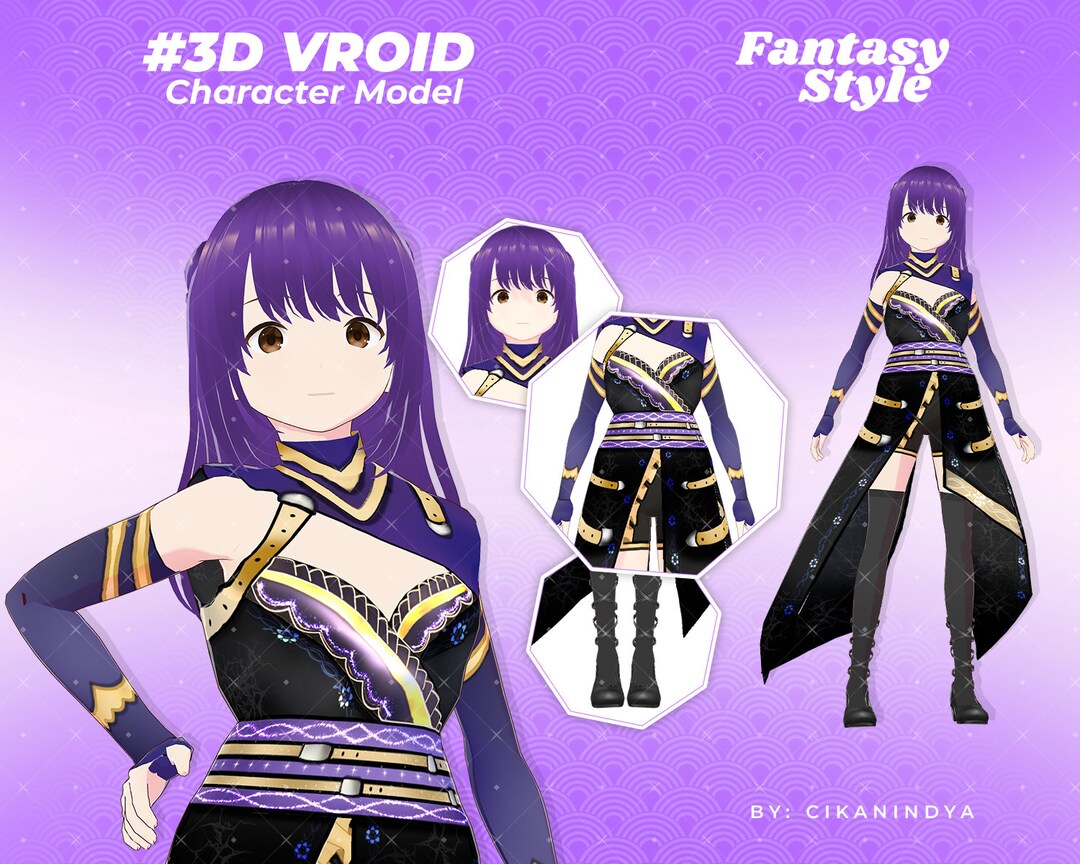 3D Vtuber Model: Anime Girl Vroid Character - Stream Ready (.VRM File ...