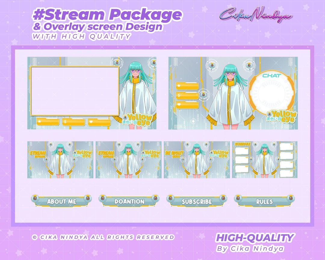 Overlay Stream Pack, Overlay, Vtuber, Stream Overlay, Twitch Overlay ...