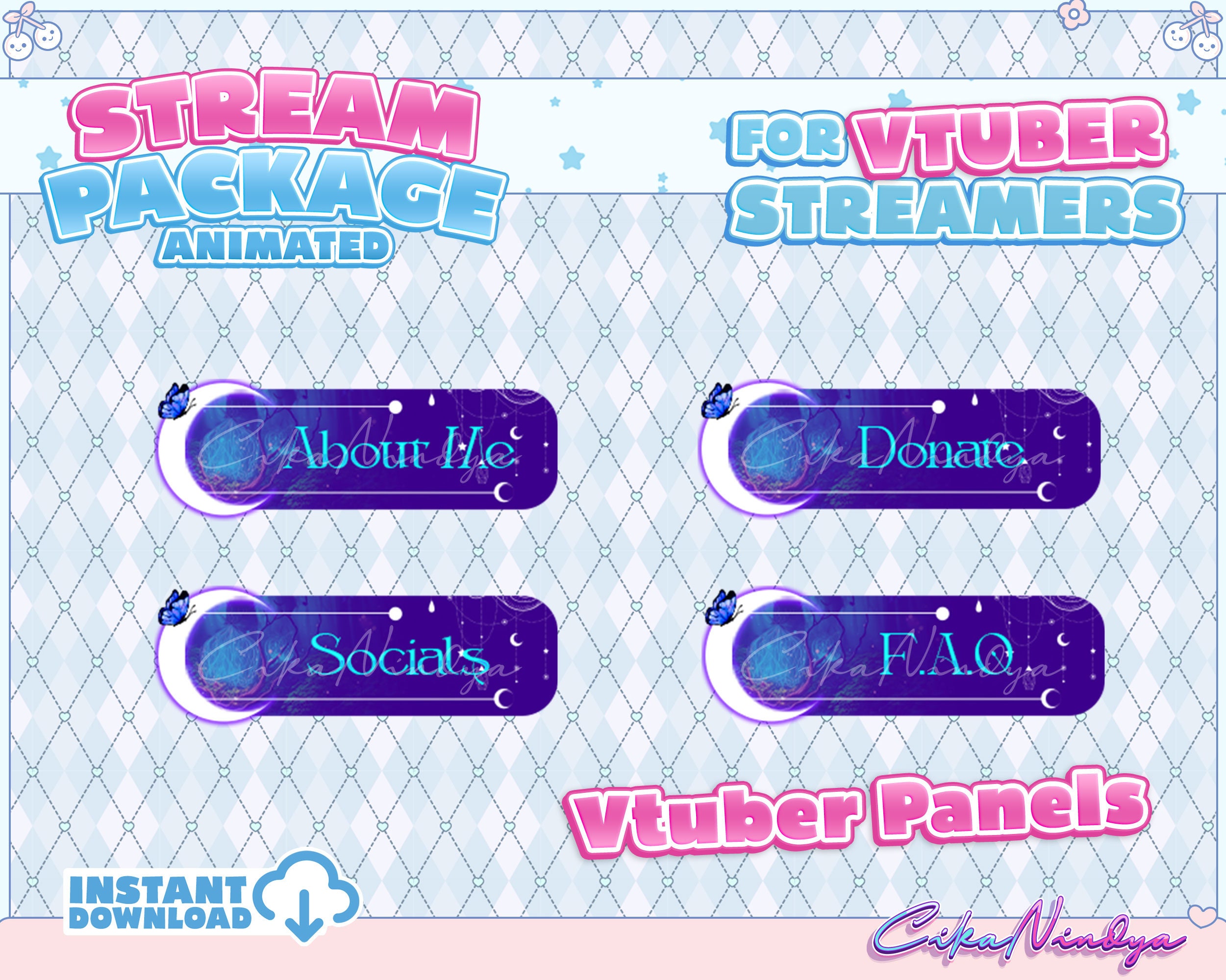 Vtuber Overlay Stream Overlay Overlay Twitch Vtuber Twitch - Etsy