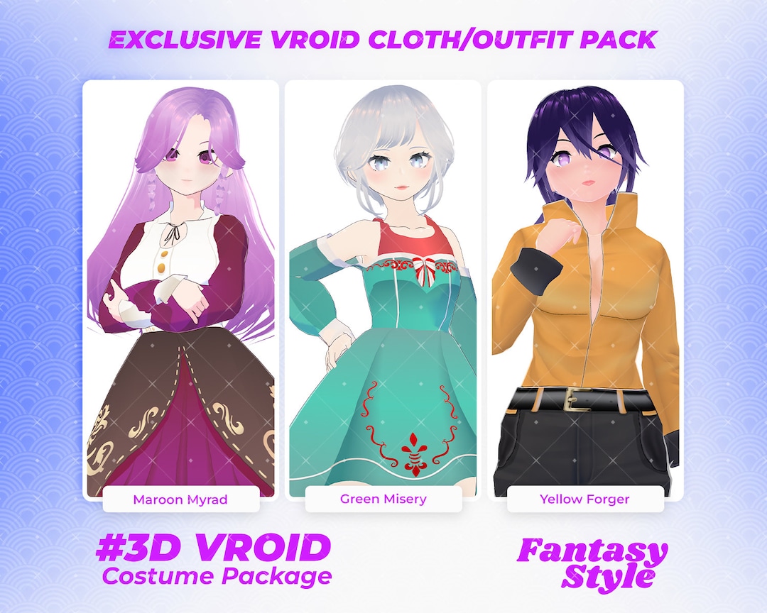 Regal Realms Princess Outfit Collection - Vroid Clothing Pack, Fantasy ...