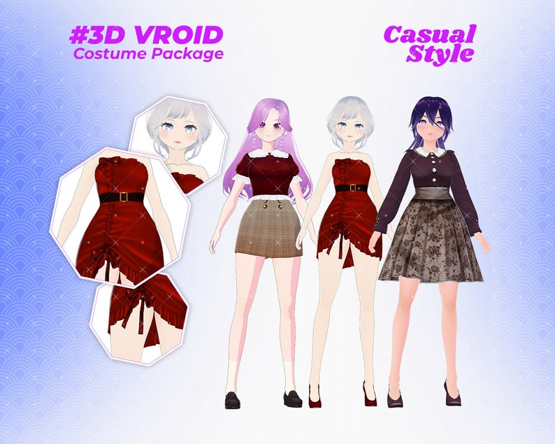Vroid Clothing Pack 3d Wardrobe Virtual Fashion Stylish Streamer
