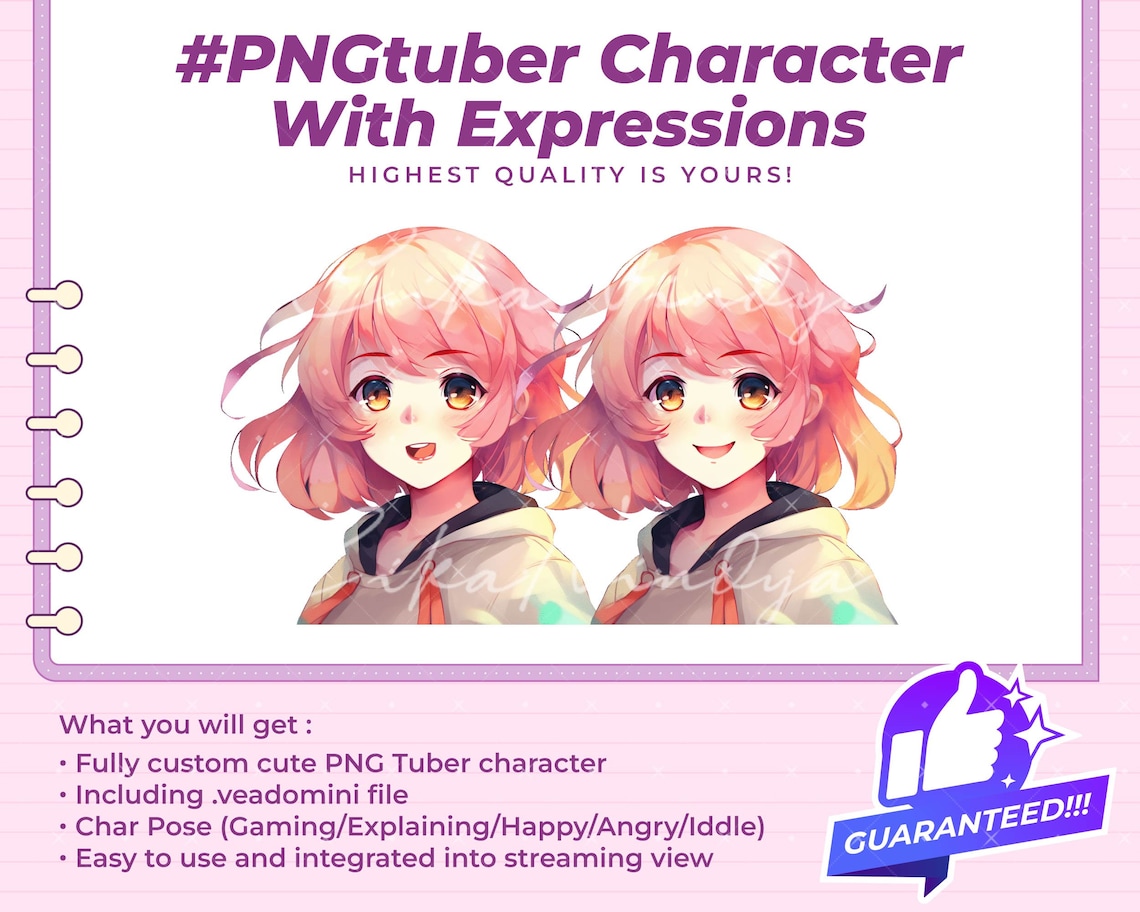 PNG Tuber Pngtuber Model Pngtuber Premade Pngtuber - Etsy