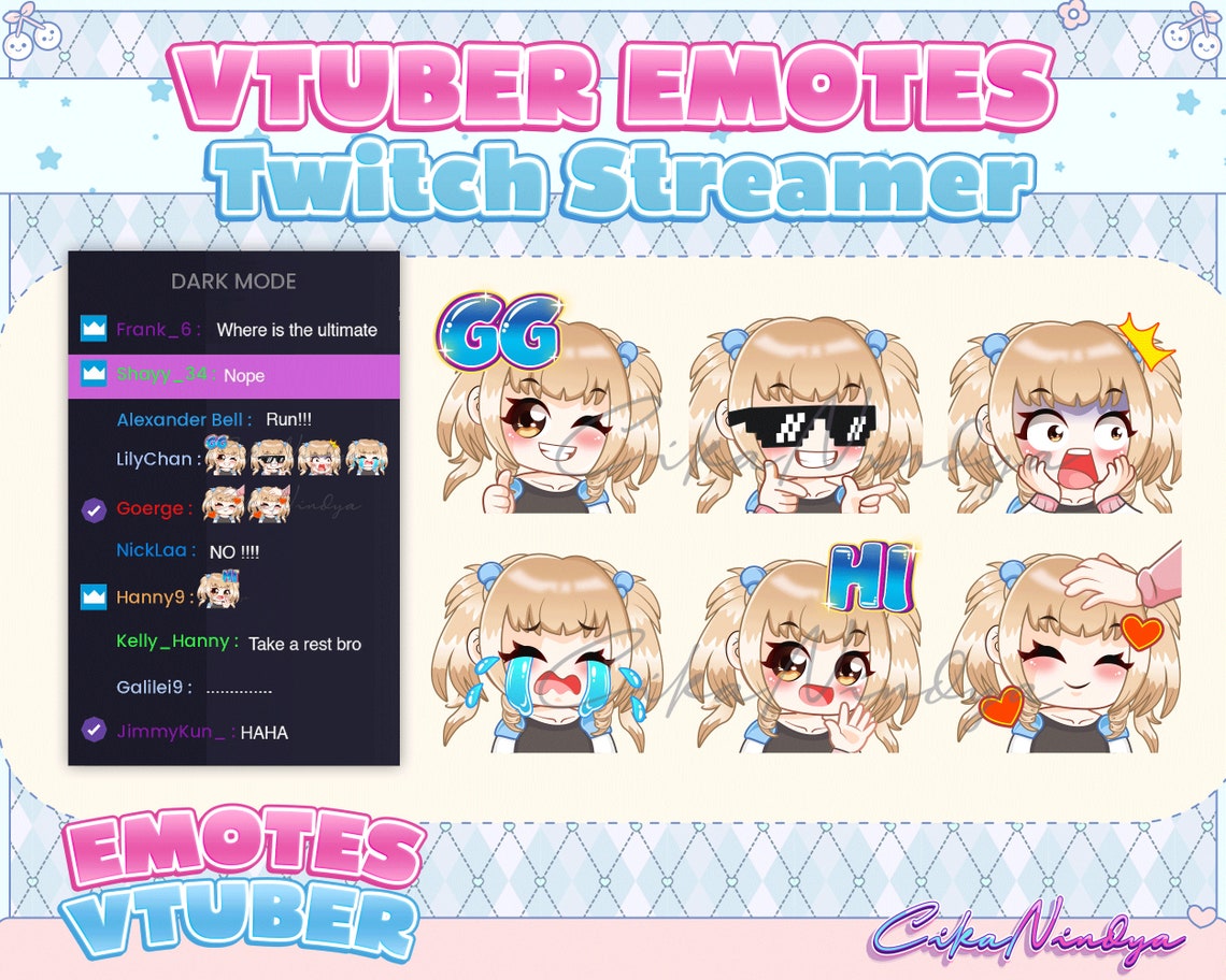 Vtuber Emote Chat Widget Raid Emote Game Emote Emote - Etsy