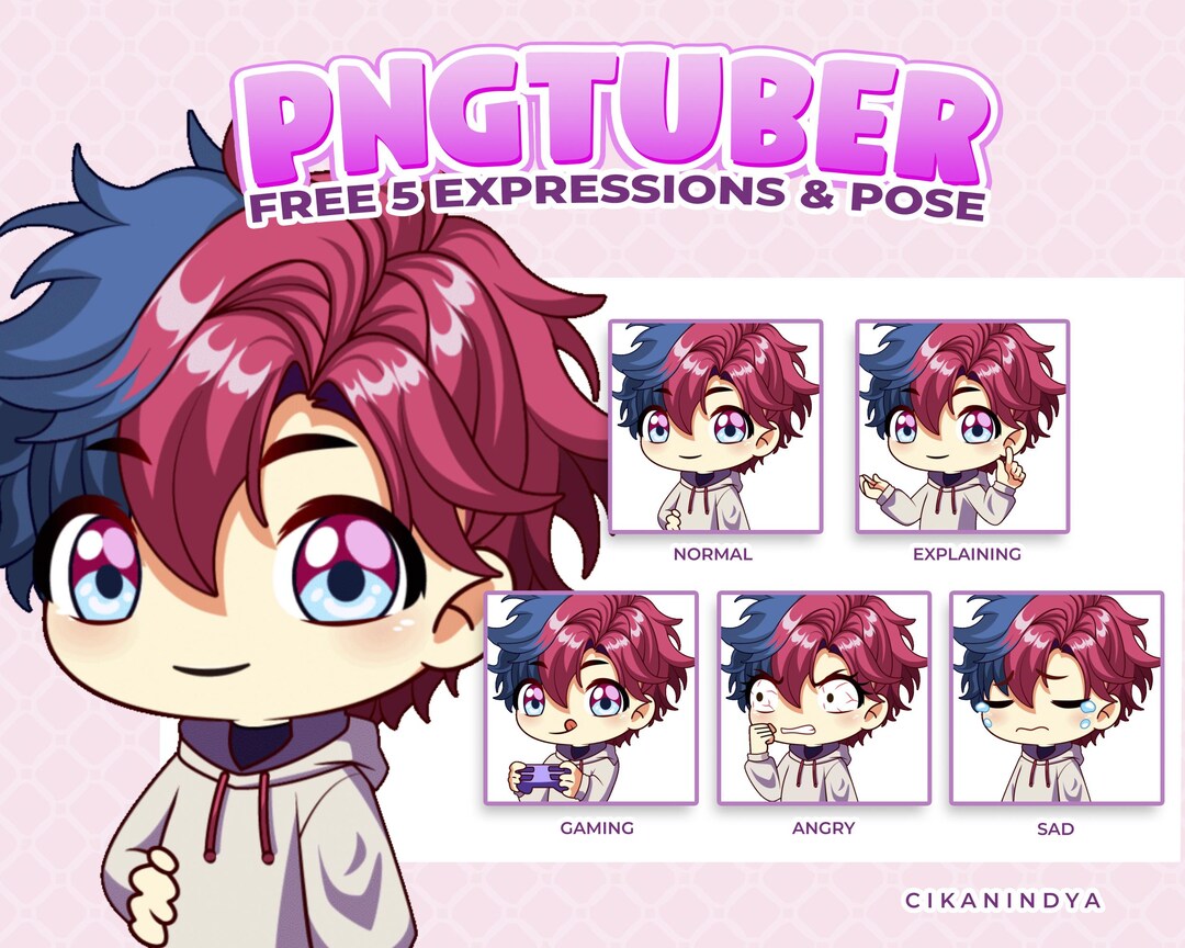 Custom-quality Chibi Pngtuber – Vibrant Male Character for Streamers - Etsy