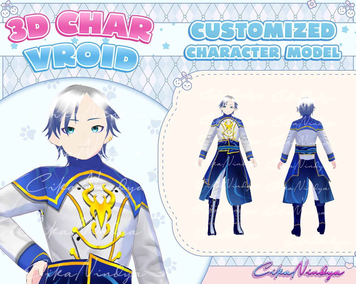 3D Vroid Character 3D Vroid 3d Model Commission Vtuber - Etsy