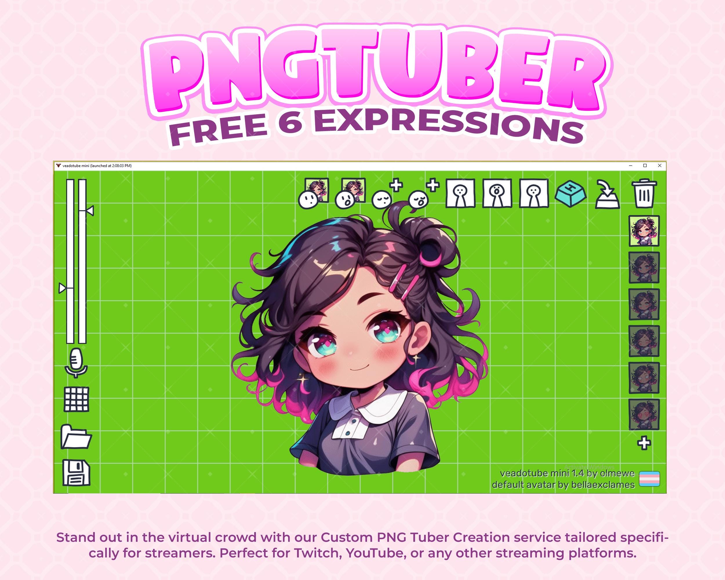 Kawaii Anime Pngtuber Avatar: 6 Poses, Premade Vtuber Assets - Etsy