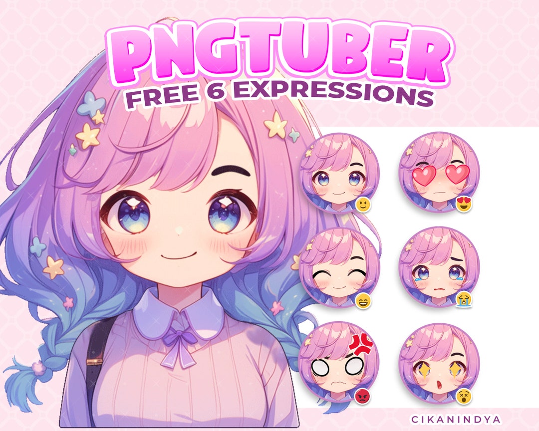 Anime PNG Tuber Girl | 12 Streamer Poses - Etsy
