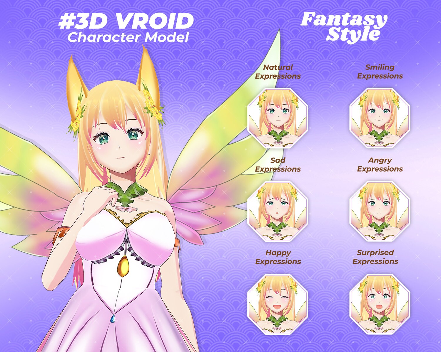 3D Vroid Character, Vtuber Model Futuristic Vroid Avatar Advanced 3D ...