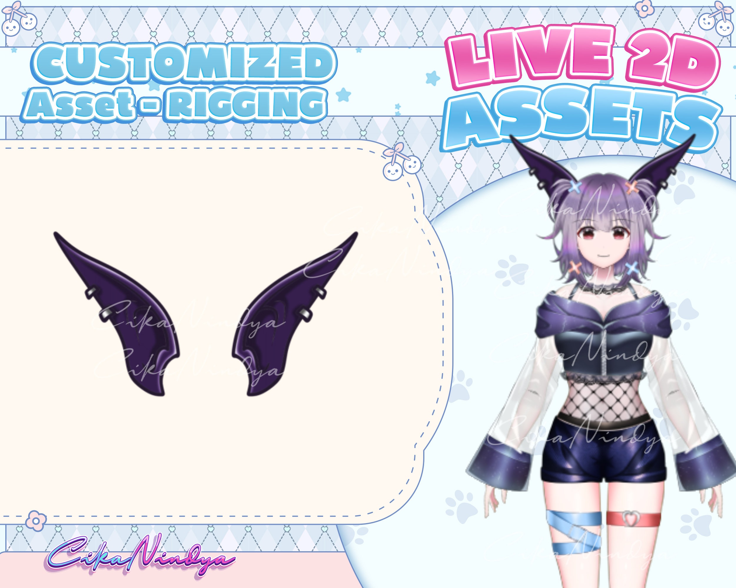 Vtuber Assets Stream Assets Vtuber Asset Ears Live2d Asset - Etsy