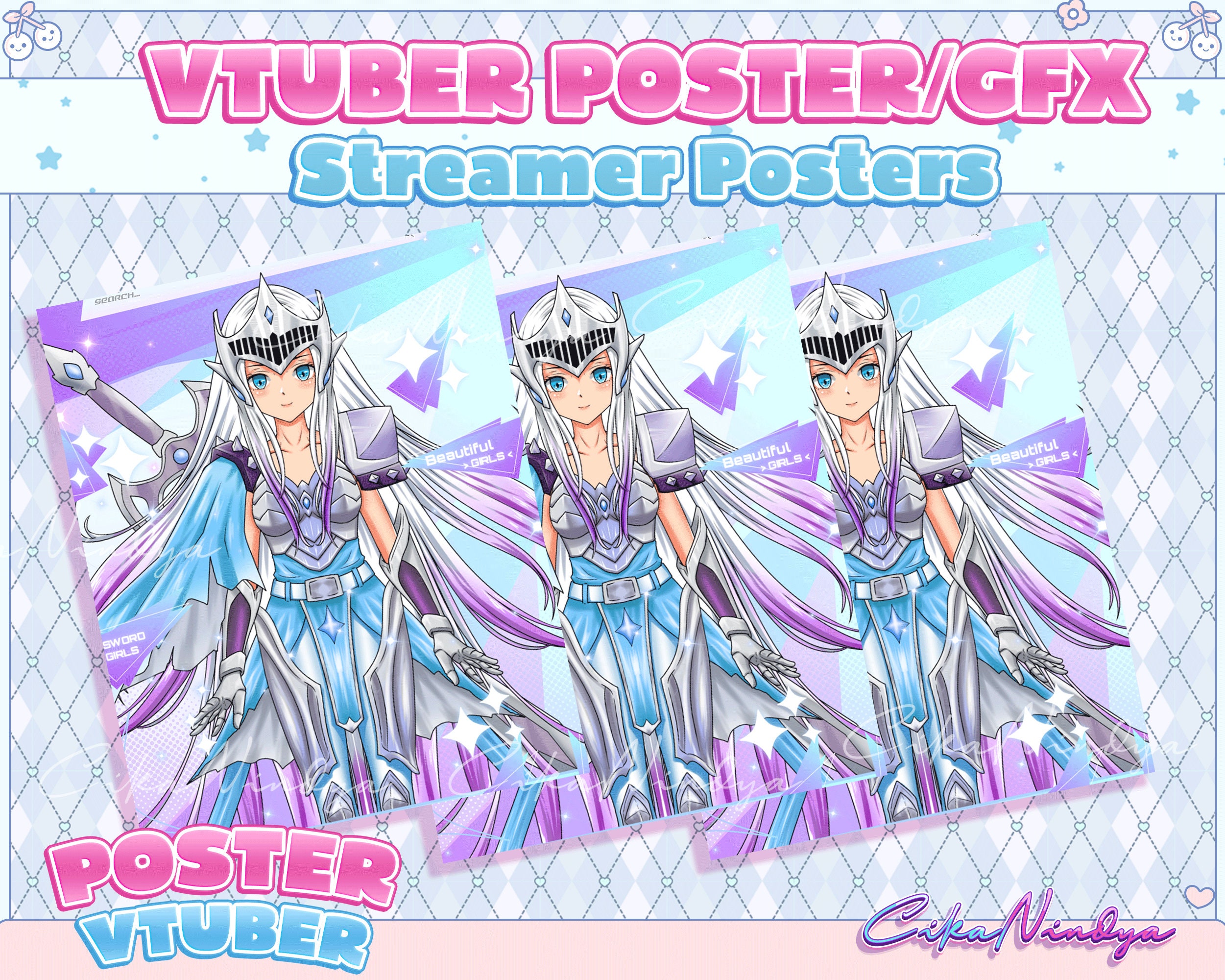 Stunning Vtuber Poster for Social Media Promotion Modern - Etsy