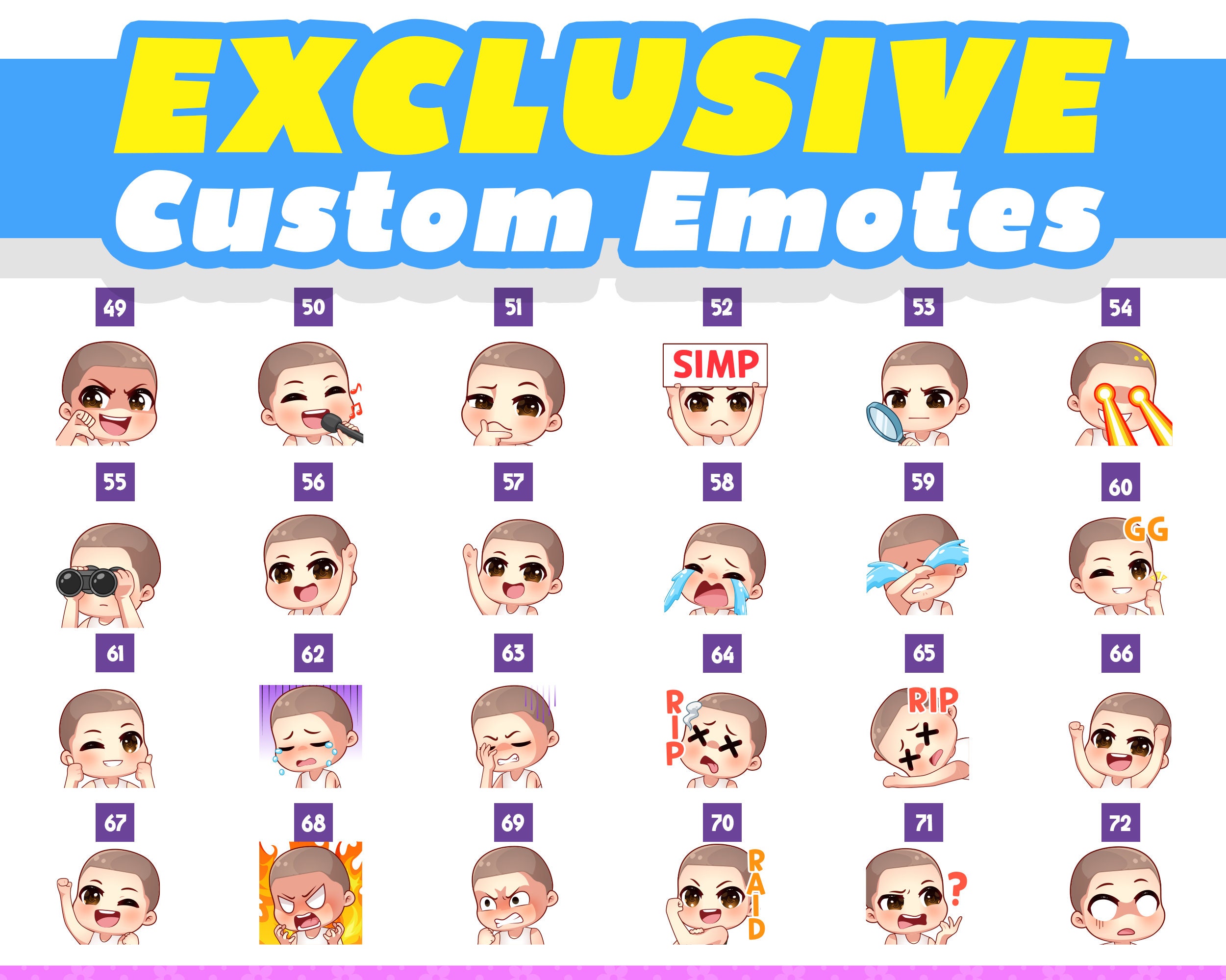 Exclusive Chibi Emotes for Twitch Craft Your Custom Vtuber Presence - Etsy