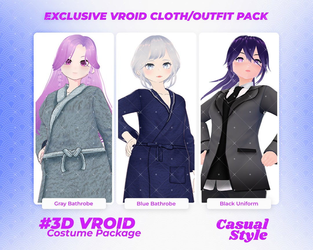 Streamer's Casual Outfit Pack for Vroid Girls - Vroid Clothing Pack ...