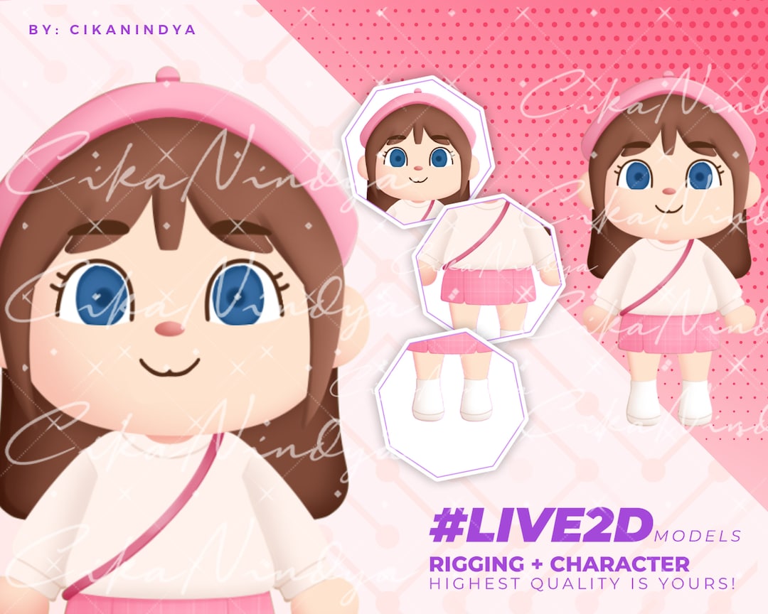 Vtuber Model Chibi Charm Vtuber Live2d Cartoon Girl for Streamer Get 3 ...