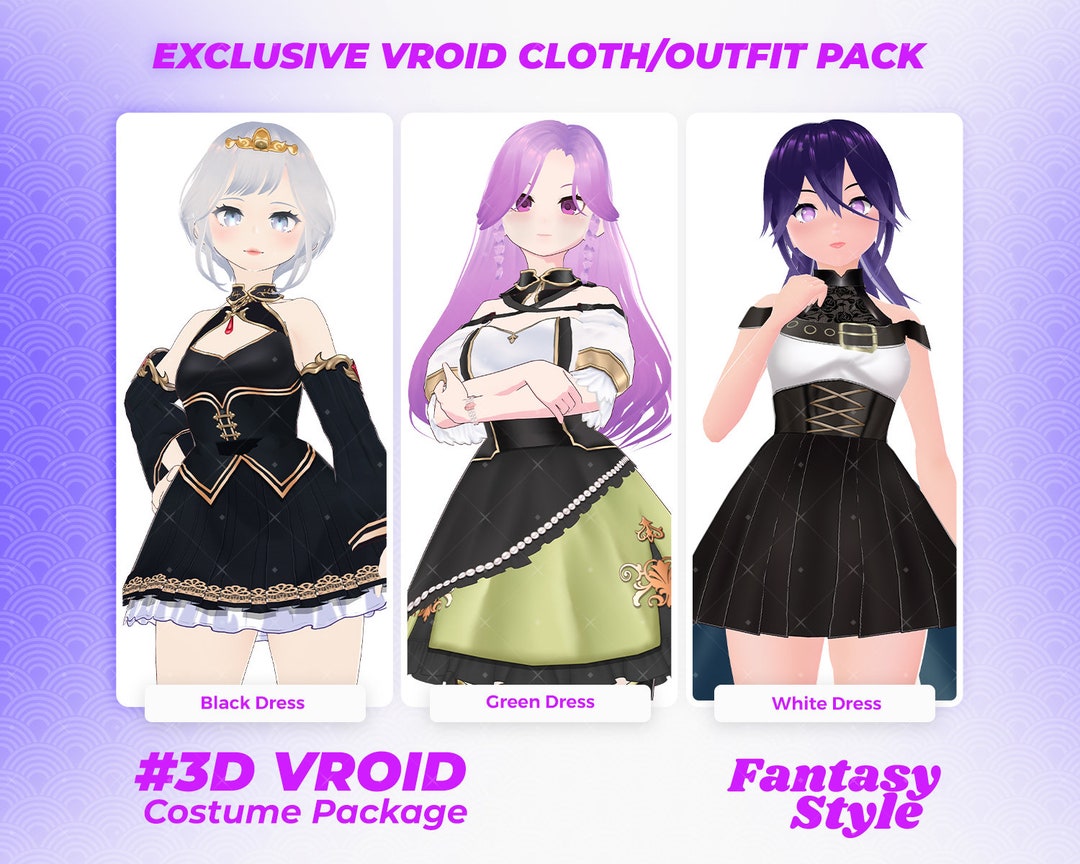 Fantasy Enchant Outfit Pack for Vroid Girl Avatars Stream - Vroid ...