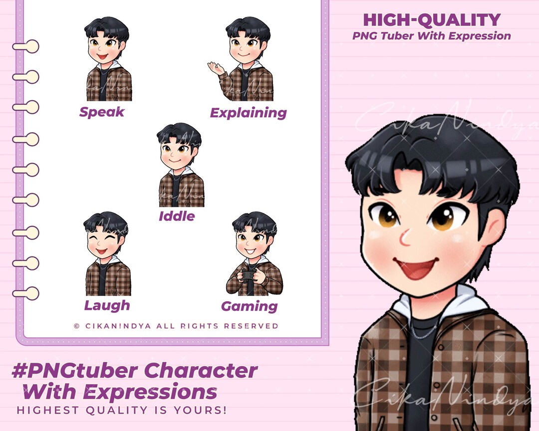 PNG Tuber | Creative PNG Tuber Character Boy for Streaming Artistic ...