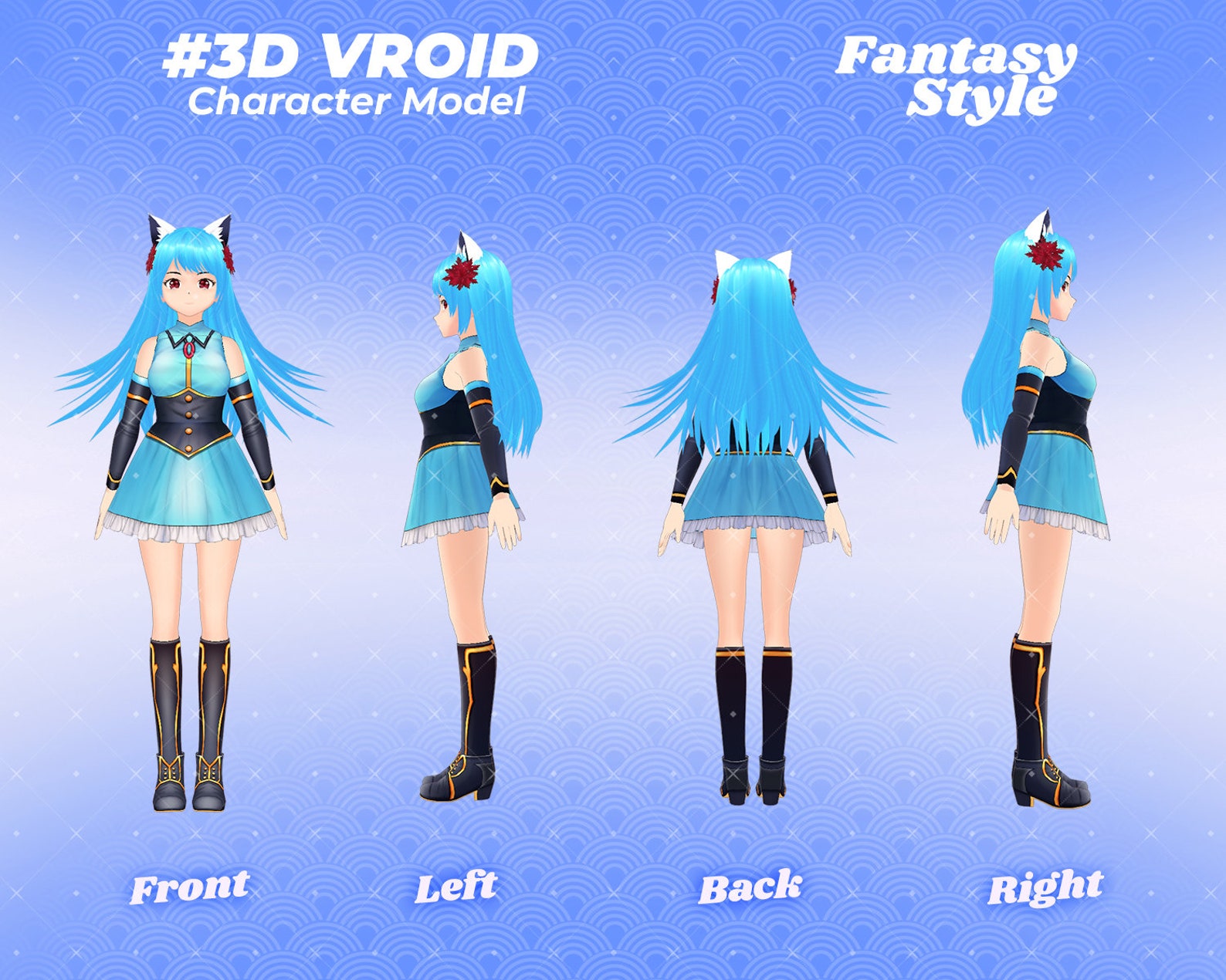 3D Vroid Character, Vtuber Model Free, 3d Model, Vtuber Model, Vroid E ...