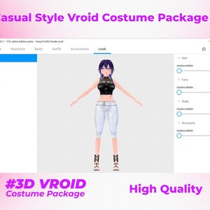 3-in-1 Vroid Outfit Pack: Fashionable Vtuber Streaming Clothes - Etsy