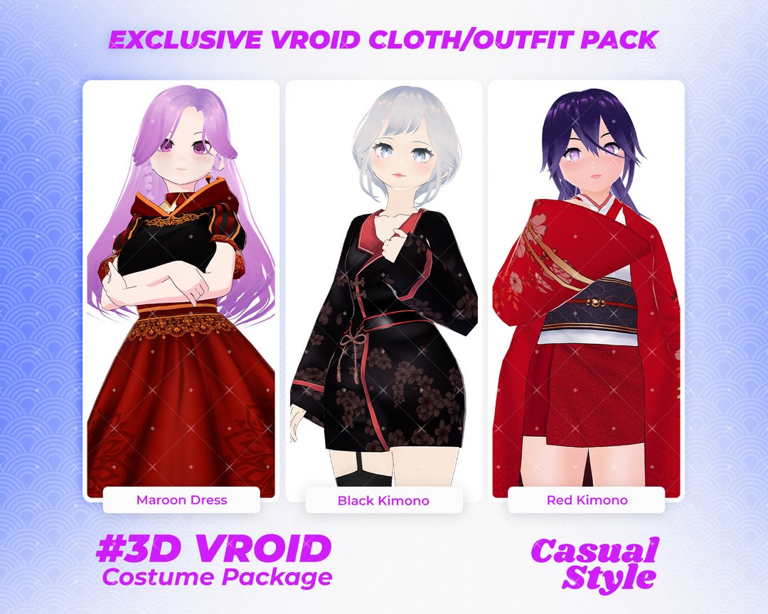 Glamorous Casual Style Pack for Avatar Streamers - Vroid Clothing Pack ...