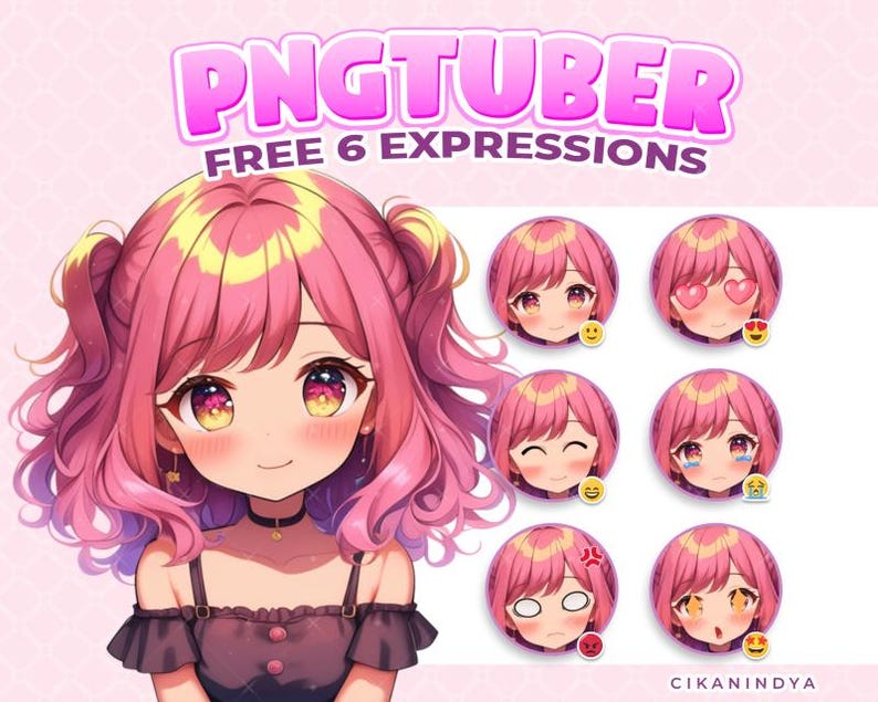 Chibi Pngtuber Model: Playful Pastel Galaxy Eyes - Etsy