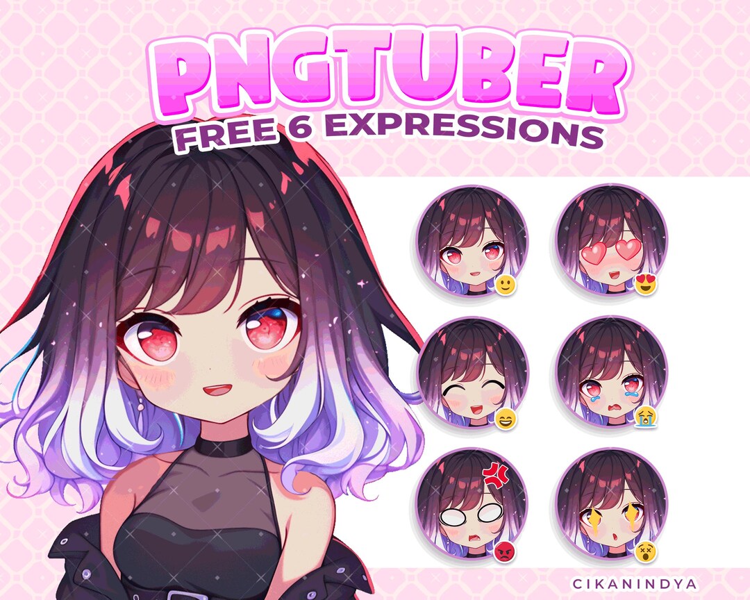 Custom Animated Pngtuber – Premade Edgy Chibi Girl Model - Etsy