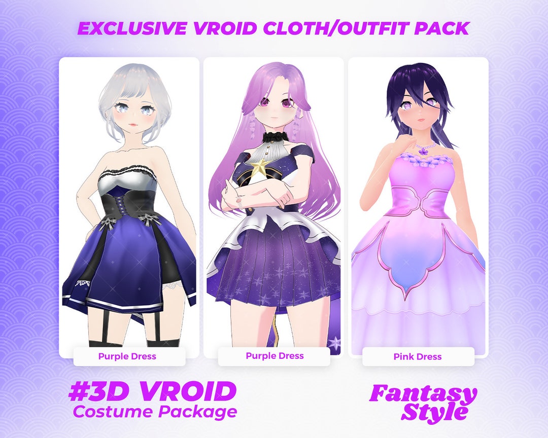 Vroid Girl Fantasy Outfits for Immersive Content -vroid Clothing Pack ...