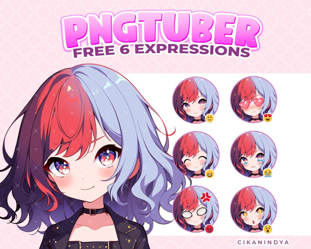 Premade Pngtuber Model – Edgy Two-tone Girl Avatar - Etsy