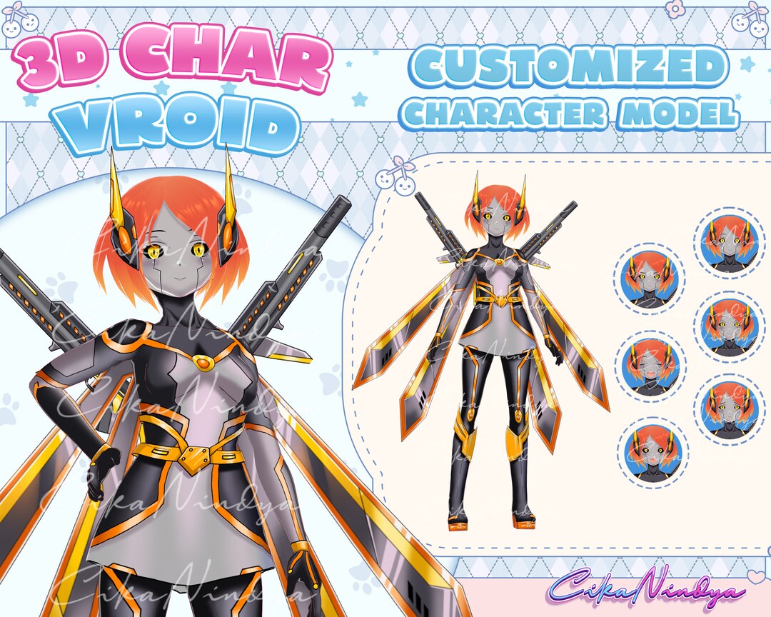 3D Vroid Character 3d Model Commission Vtuber (Download Now) - Etsy