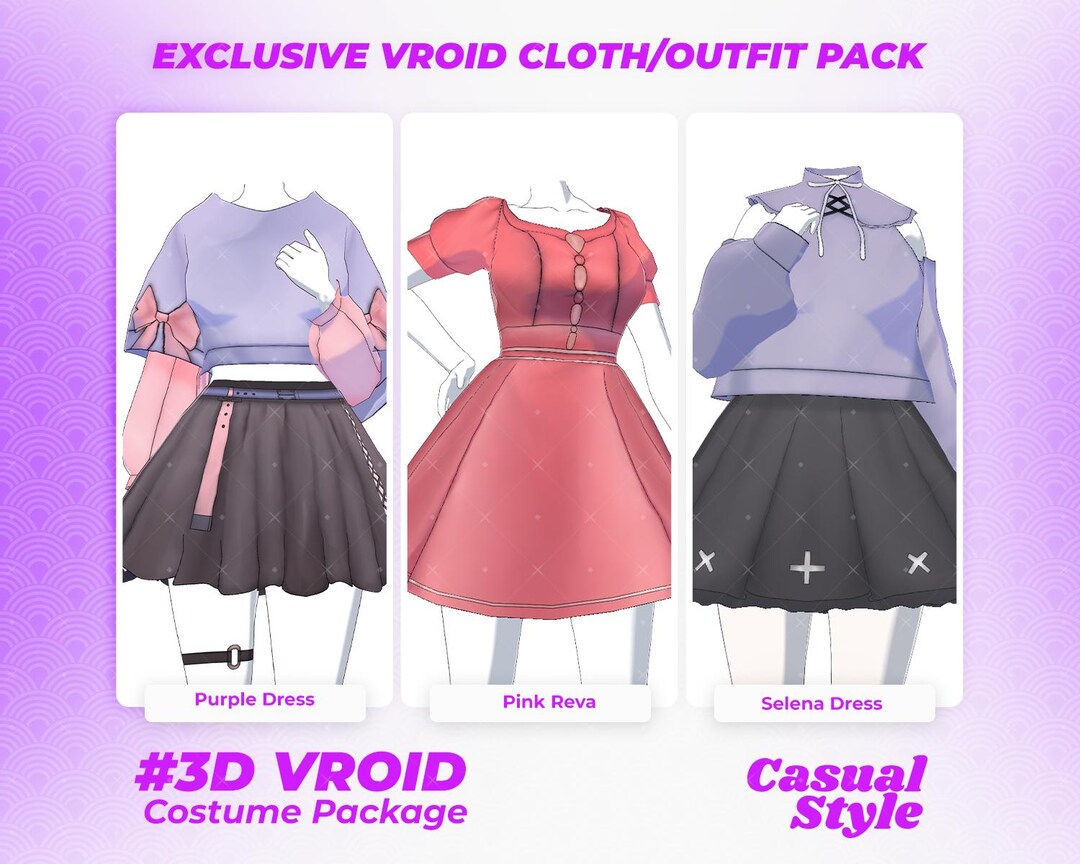 3D Vroid Clothes Pack | Trendy Casual Vroid Outfit | 3D Clothing for ...