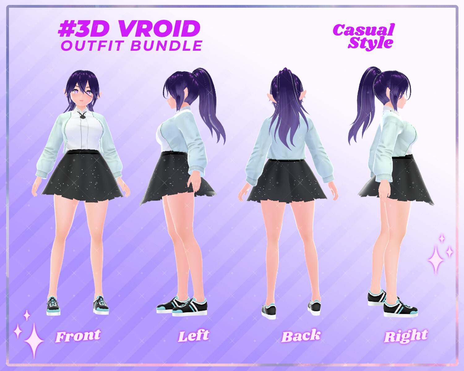 Vroid Clothing Bundle With Complete Casual Wardrobe Vroid - Etsy