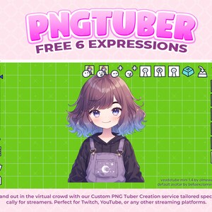PNG Tuber | Customizable PNG Tuber Girl Black Jumpsuit for Streamer ...