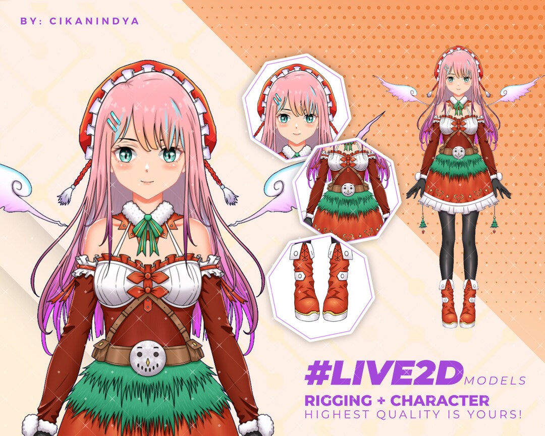 Vtuber Live2d Premium Live2d Model Girl for Vtubers 3 Besic Expressions ...