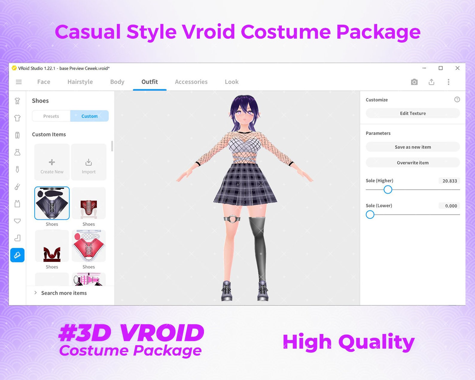 Vroid Outfit Pack: Breezy Casual Clothes, Virtual Girl Costume - Etsy