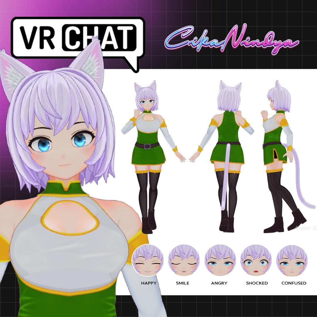Anime-style 3D Vrchat Avatar: Customizable Female Model - Etsy