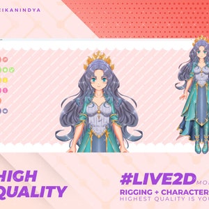 Vtuber Live2d | Enchanted Stream With Princess Purple Hair Live2d ...