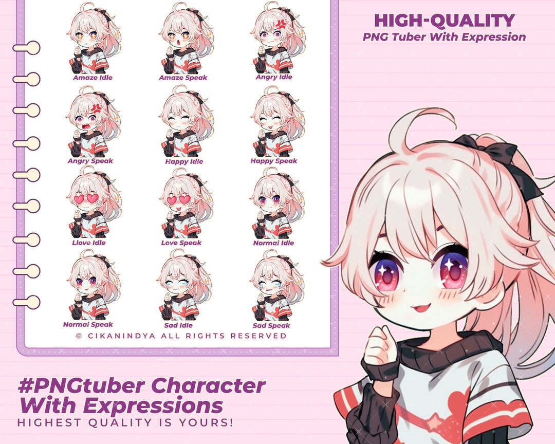 Pngtuber | Cute Chibi PNG Tuber Avatars for Engaging Streams | Get 12 ...