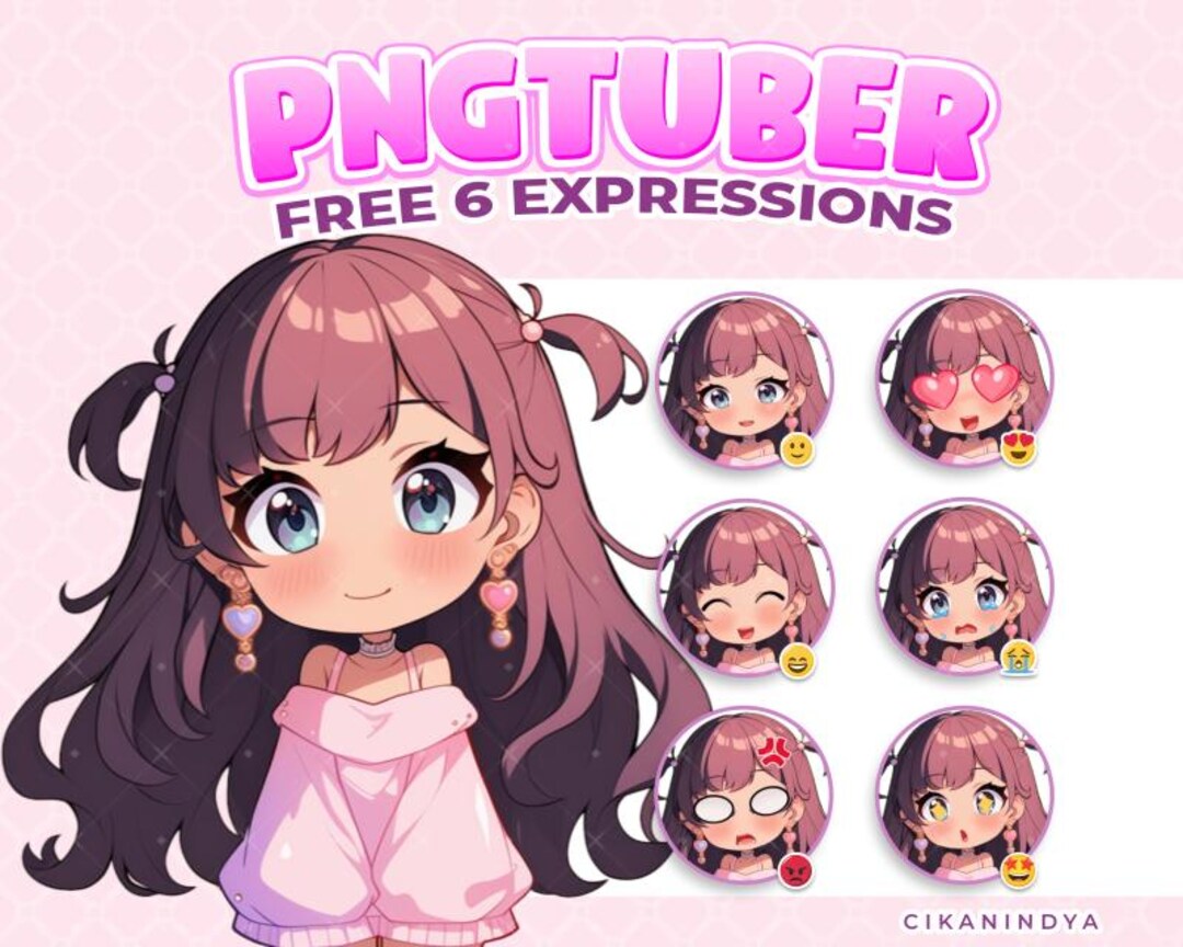 Elegant Chibi PNG PNG Tuber Avatar With Pink and Gold Dress | Live2d ...