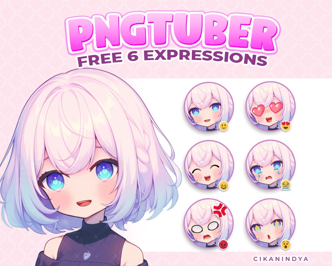 Pastel Chibi PNG Tuber Model: 6 Poses, Kawaii Vtuber Assets - Etsy