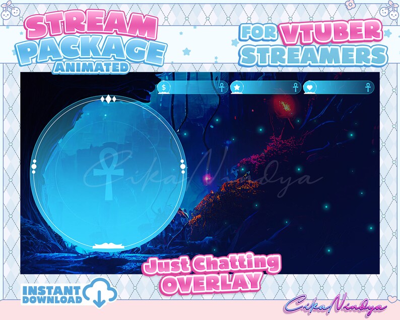 Vtuber Overlay Twitch Overlays Overlay Overlay Twitch - Etsy