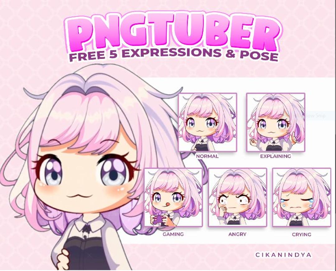 PNG Tuber | Chibi Style PNG Tuber With Pastel Hair and Classic Style ...