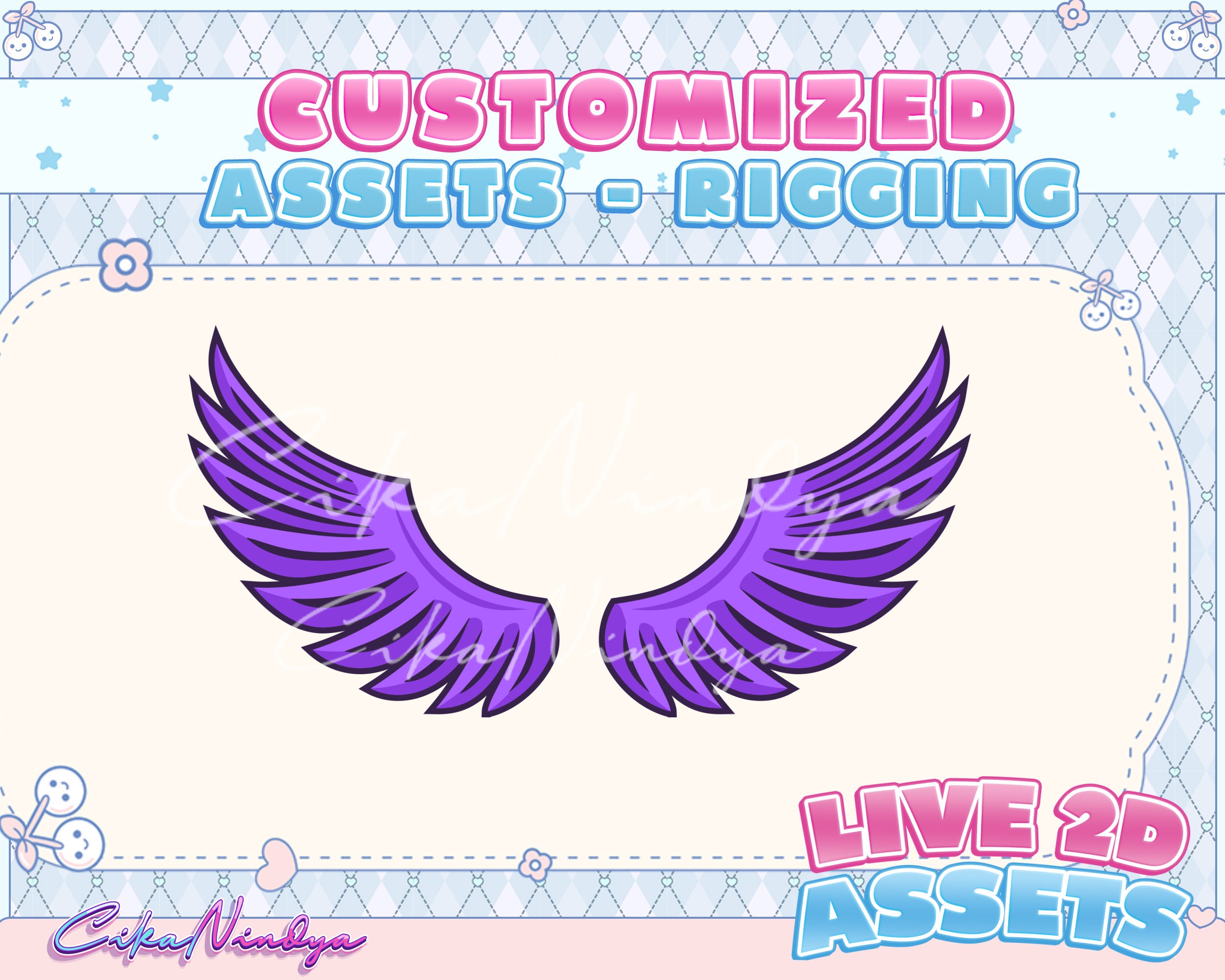 Fly Into Virtual Worlds With 2D Assets Simple Wings for Live2d - Etsy