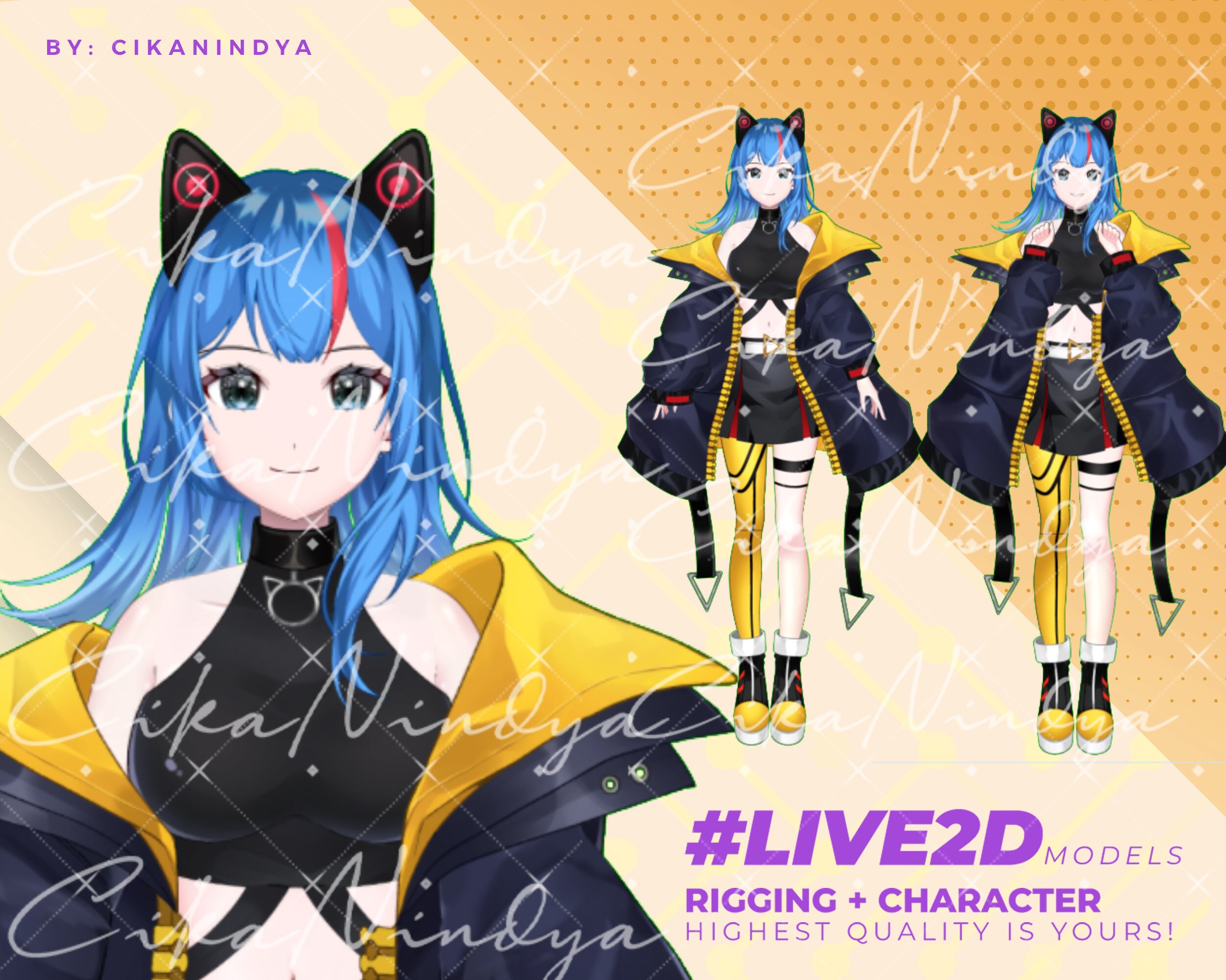 Vtuber Model Vtuber Avatar Vtuber Assets Vtuber Art Vtuber - Etsy México