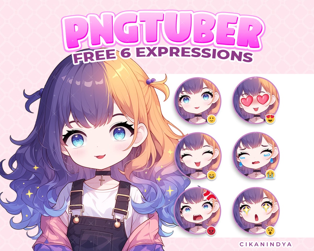 PNG Tuber Streaming With PNG Tuber Girl Wearing Spiritual Necklace With ...